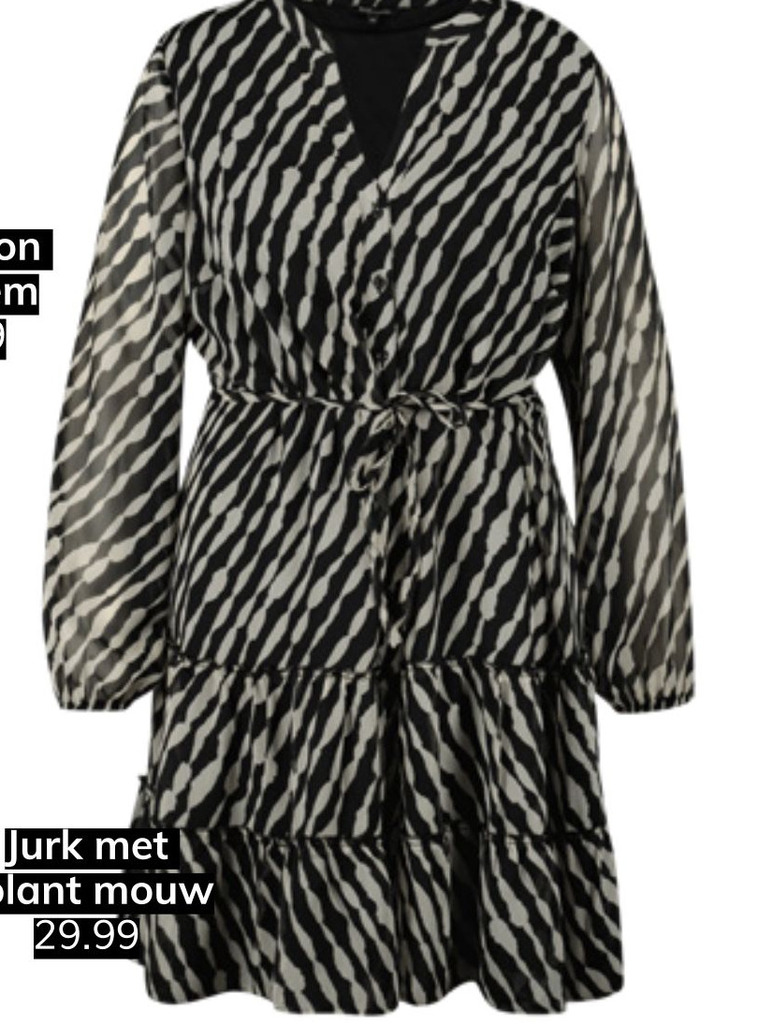 Jurk met volant mouw aanbieding bij MS Mode