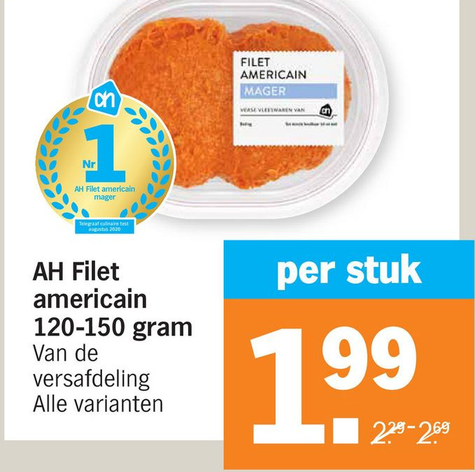 AH Filet americain 120-150 gram aanbieding bij Albert Heijn