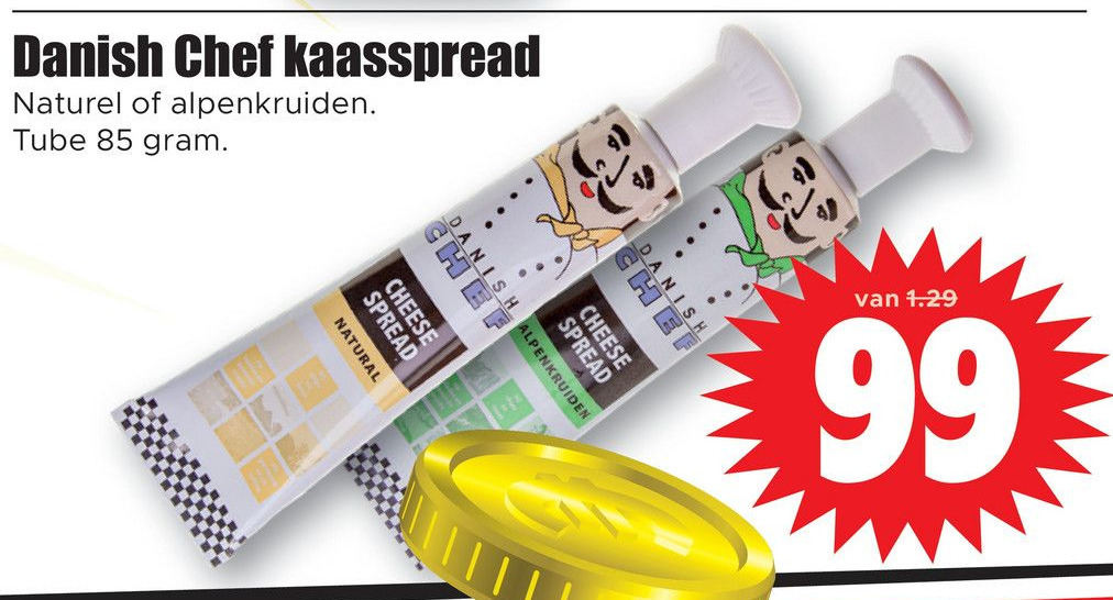 Danish chef kaasspread aanbieding bij Dirk
