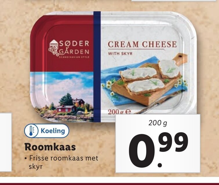 Roomkaas 200 g aanbieding bij Lidl