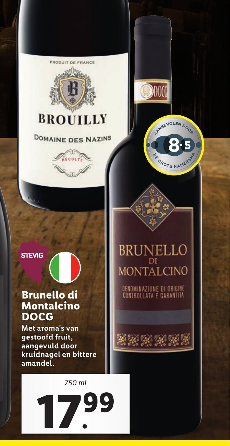 Brunello di Montalcino DOCG 750 ml aanbieding bij Lidl