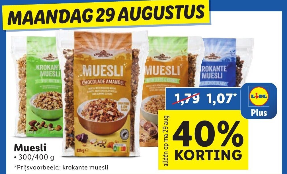 Muesli 300/400G aanbieding bij Lidl