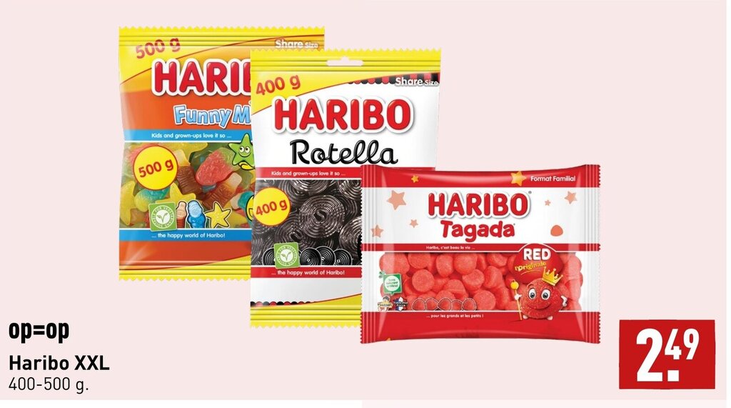 Haribo XXL 400-500G aanbieding bij ALDI