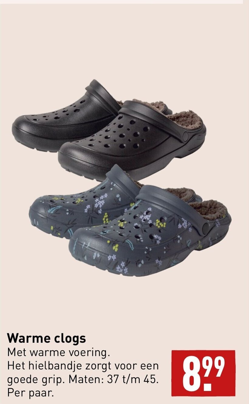Warme clogs 37 t/m 45. aanbieding bij ALDI