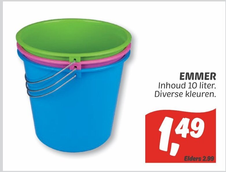 Emmer 10 liter. aanbieding bij Dekamarkt
