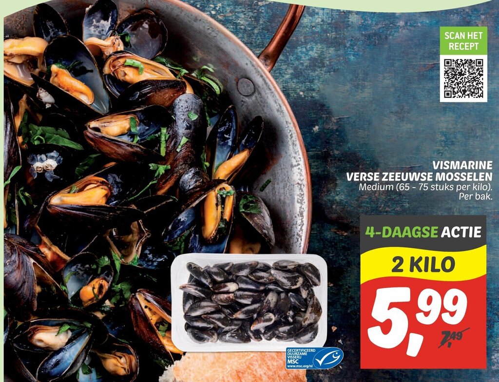Vismarine verse zeeuwse mosselen 2 kilo aanbieding bij Dekamarkt