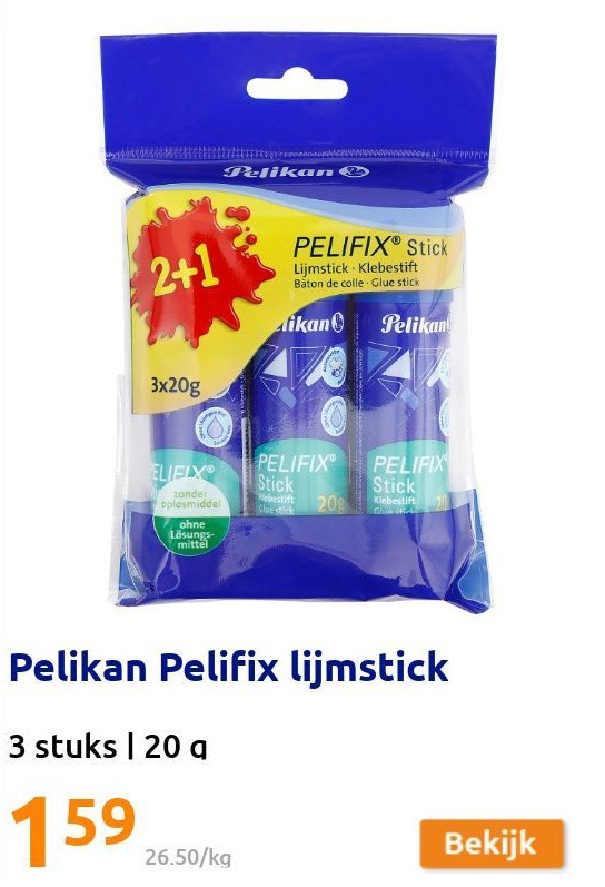 Pelikan pelifix lijmstick aanbieding bij Action