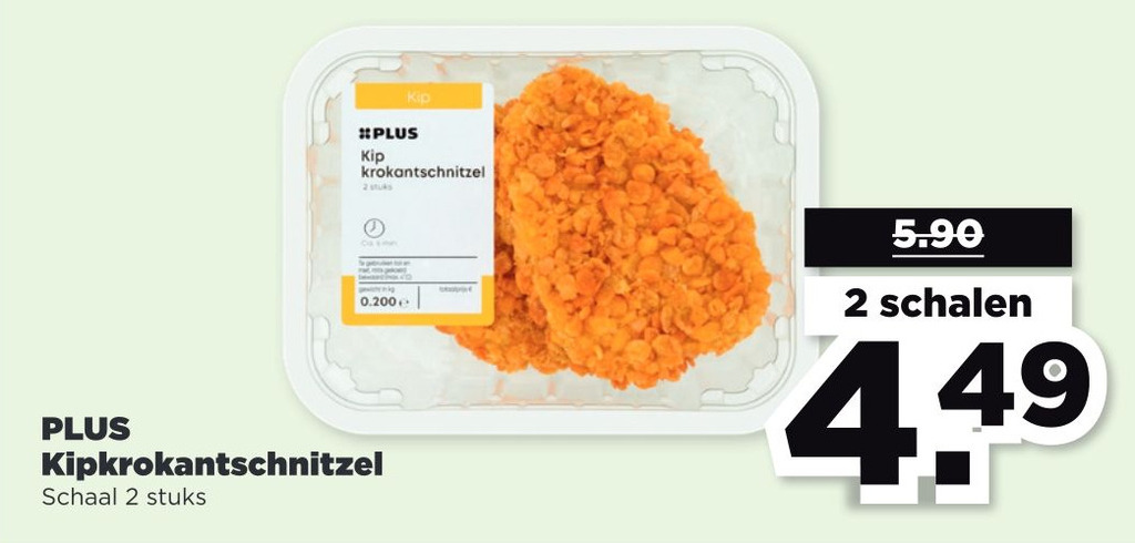 Plus kipkrokantschnitzel aanbieding bij PLUS