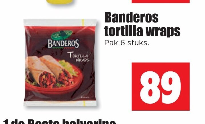 Banderos tortilla wraps 6 stuks aanbieding bij Dirk