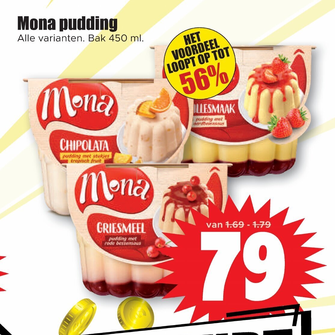 Mona pudding 450 ml aanbieding bij Dirk