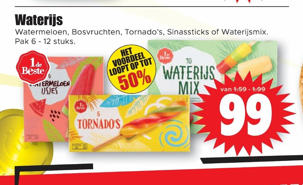 Waterijs 6 - 12 stuks aanbieding bij Dirk