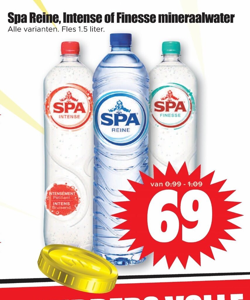 Spa Reine, Intense of Finesse mineraalwater aanbieding bij Dirk