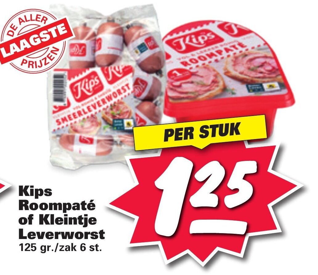 Kips Roompate of Kleintje Leverworst aanbieding bij Nettorama