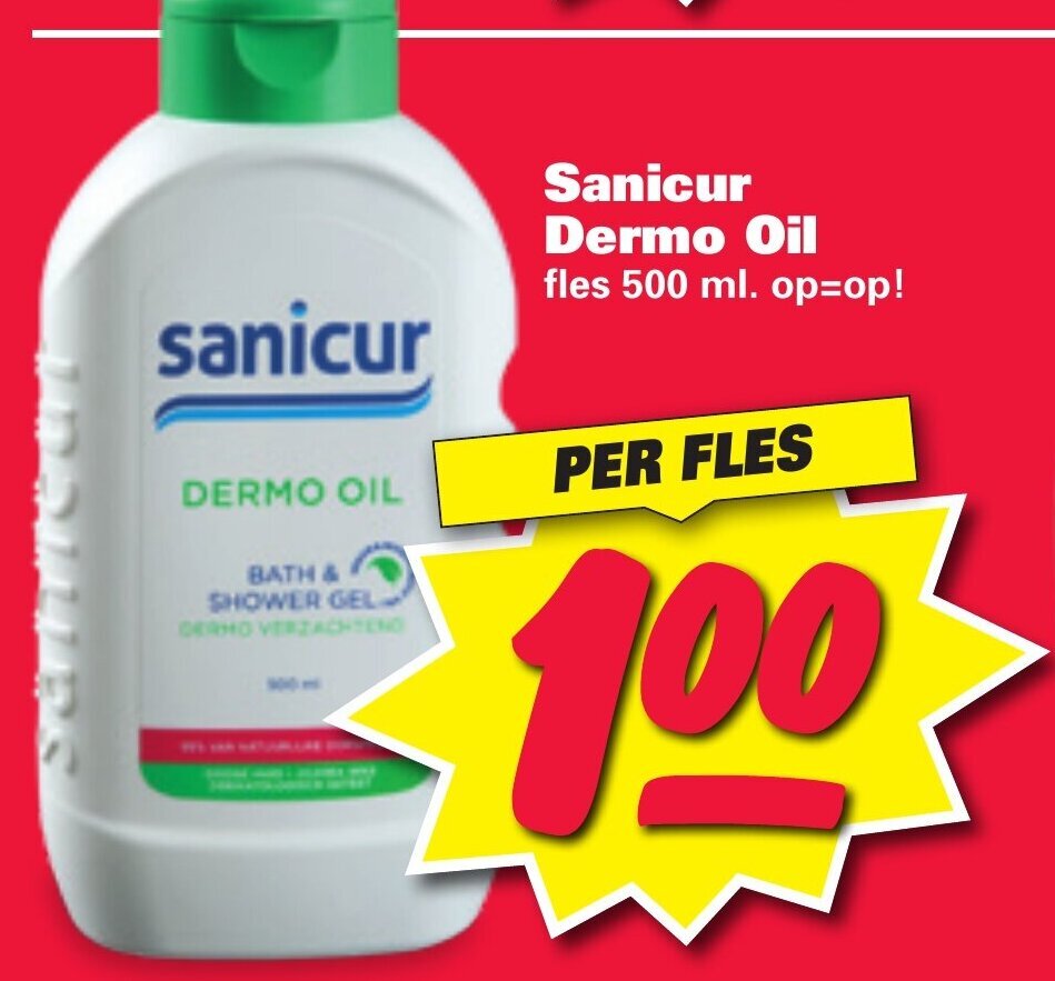 Sanicur Dermo Oil 500 ml aanbieding bij Nettorama