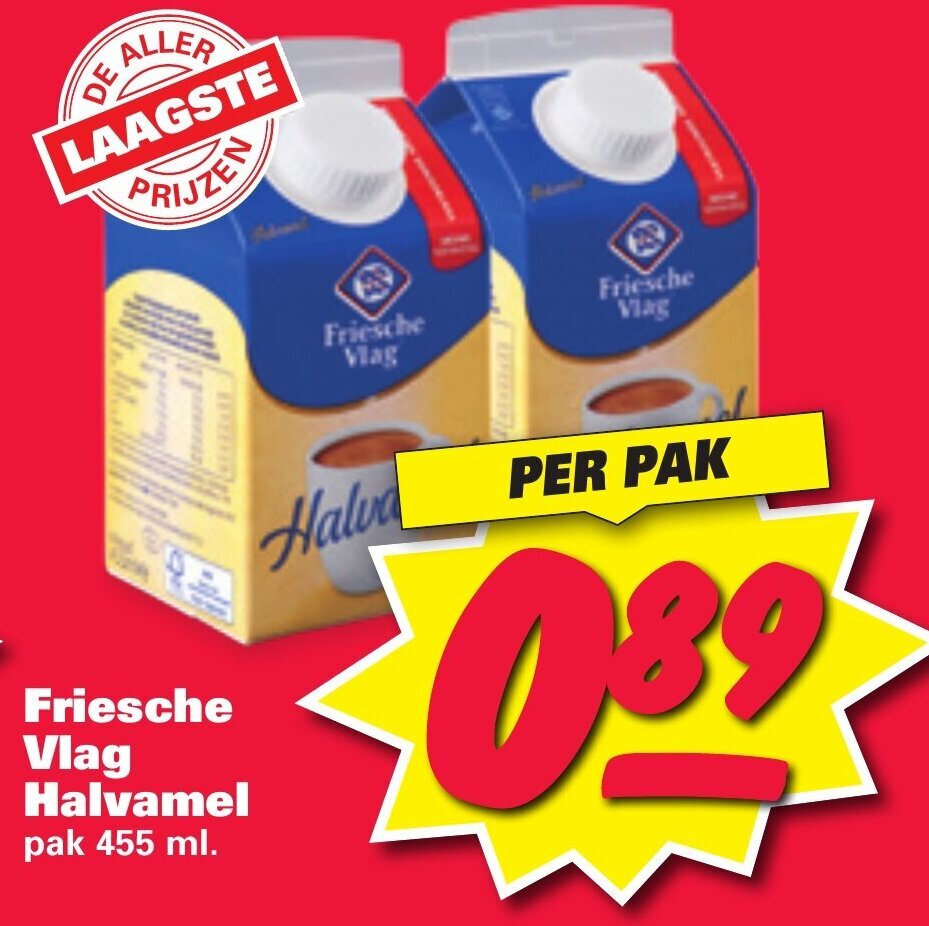 Friesche Vlag Halvamel 455 ml aanbieding bij Nettorama