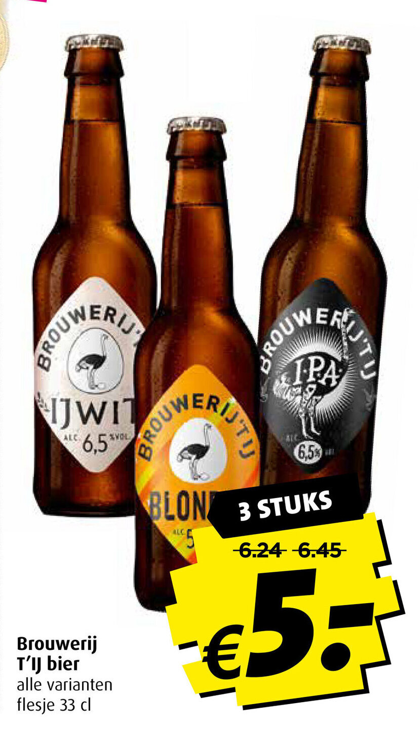 Brouwerij t'ij bier 33 cl aanbieding bij Boni