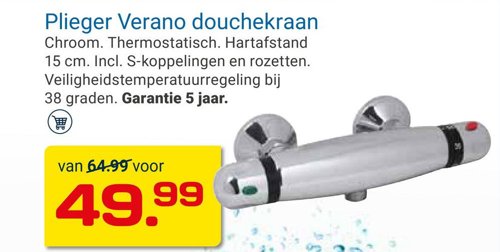 Plieger verano douchekraan aanbieding bij Kluswijs
