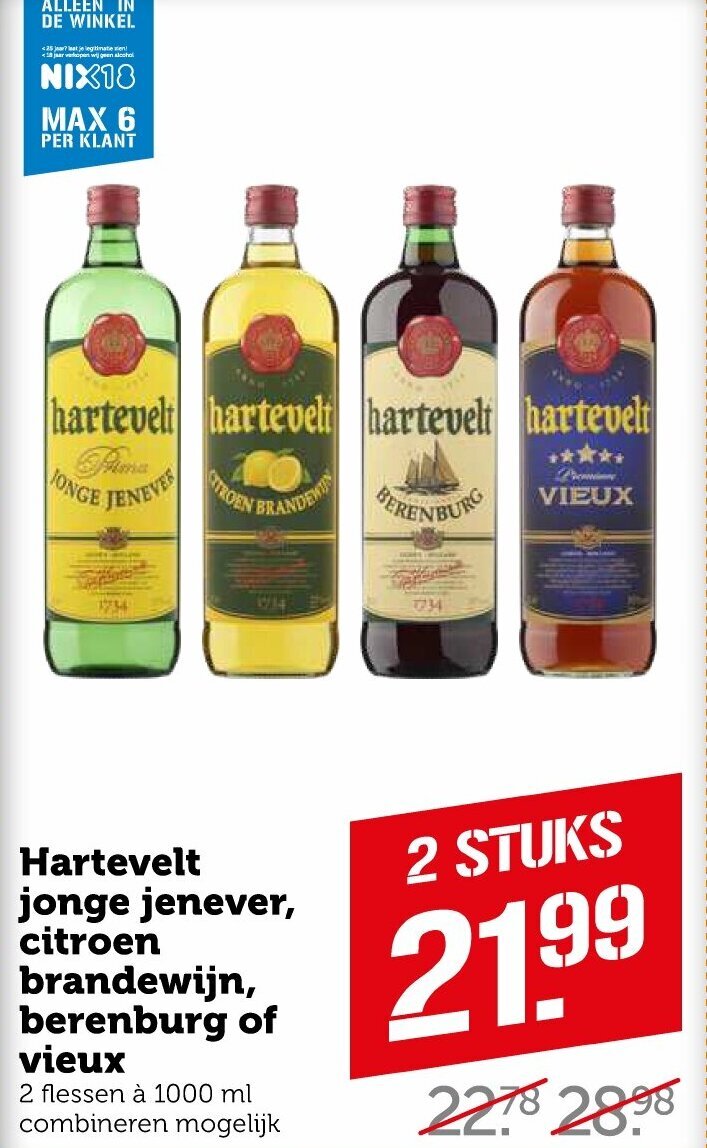 Hartevelt jonge jenever, citroen brandewijn, berenburg of vieux ...