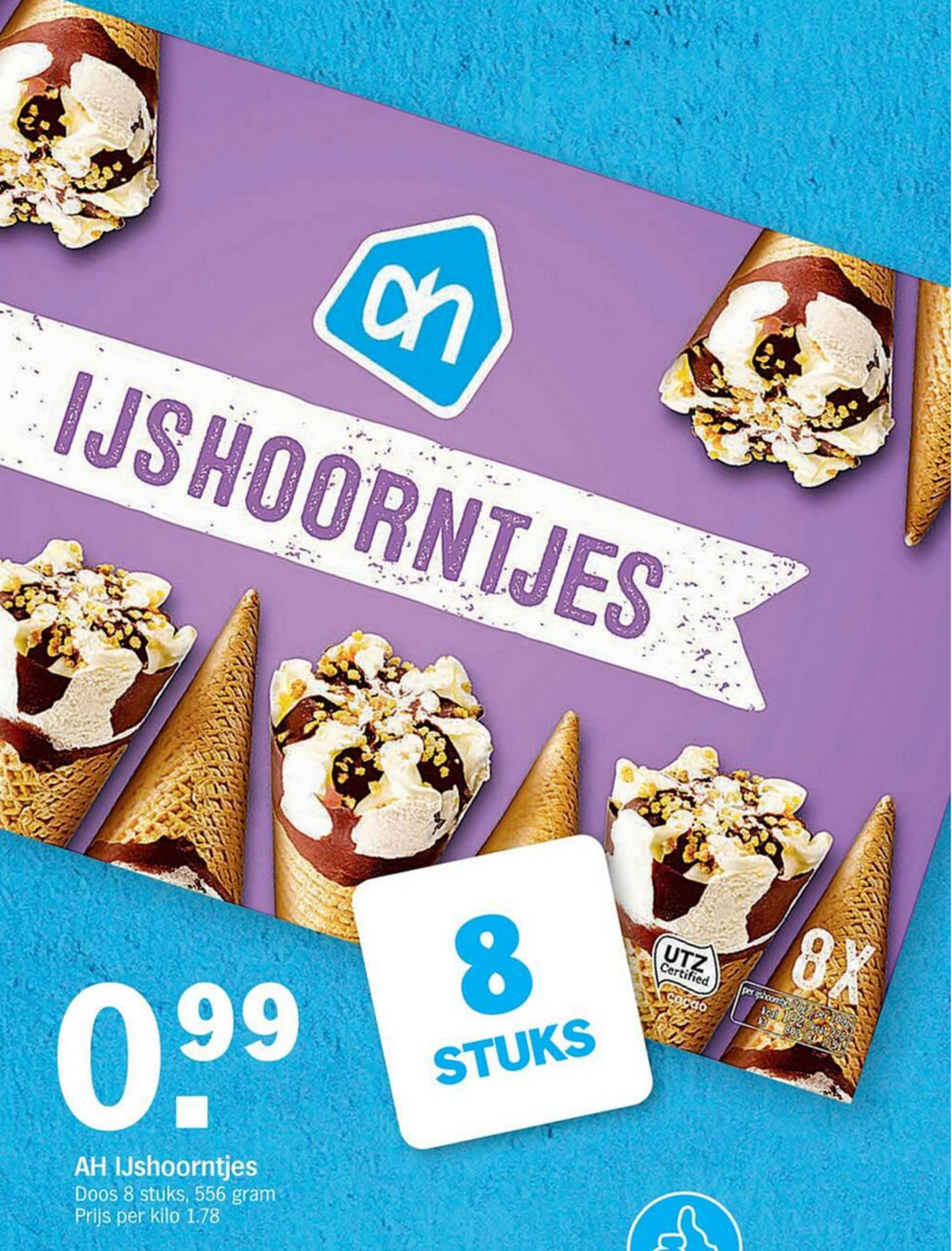 AH IJshoorntjes 556g aanbieding bij Albert Heijn