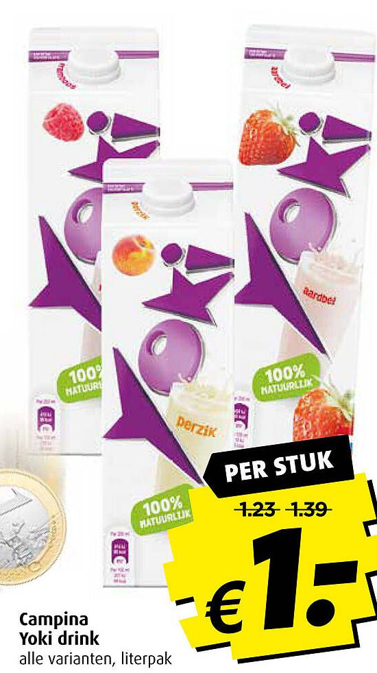 Campina yoki drink aanbieding bij Boni