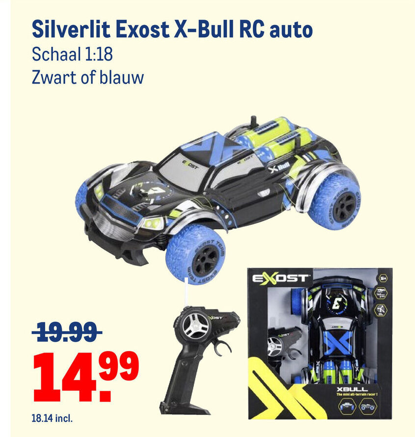 Silverlit Exost X-Bull RC auto zwart of blauw aanbieding bij Makro