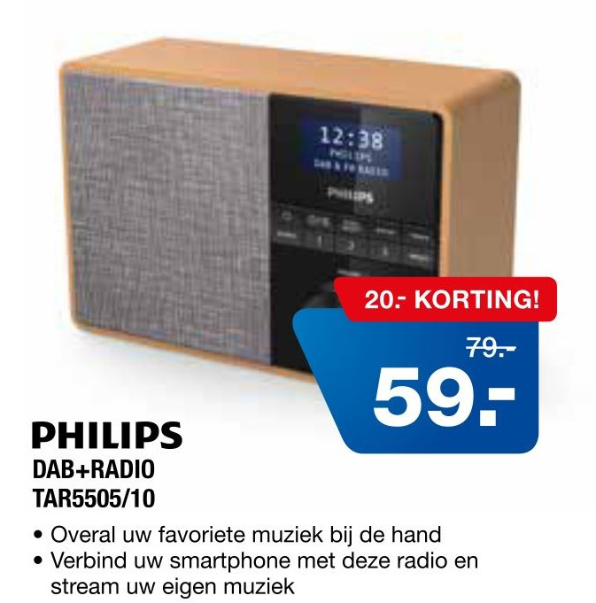 Philips dab+radio aanbieding bij Electroworld