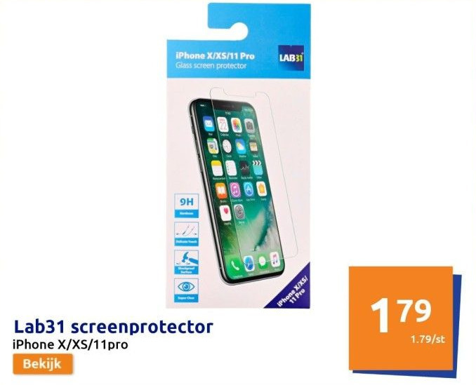 Lab31 screenprotector aanbieding bij Action