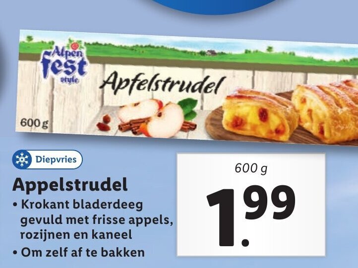 Appelstrudel 600g aanbieding bij Lidl