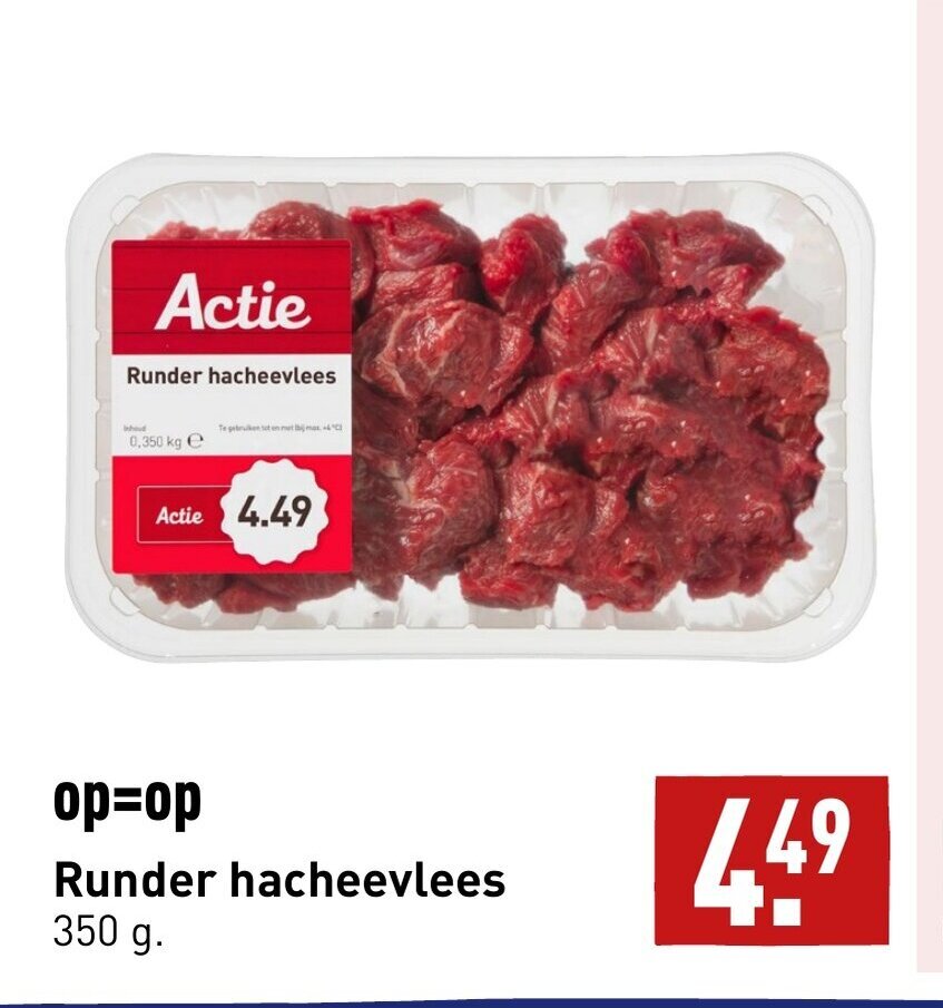 Runder hacheevlees 350 g aanbieding bij ALDI