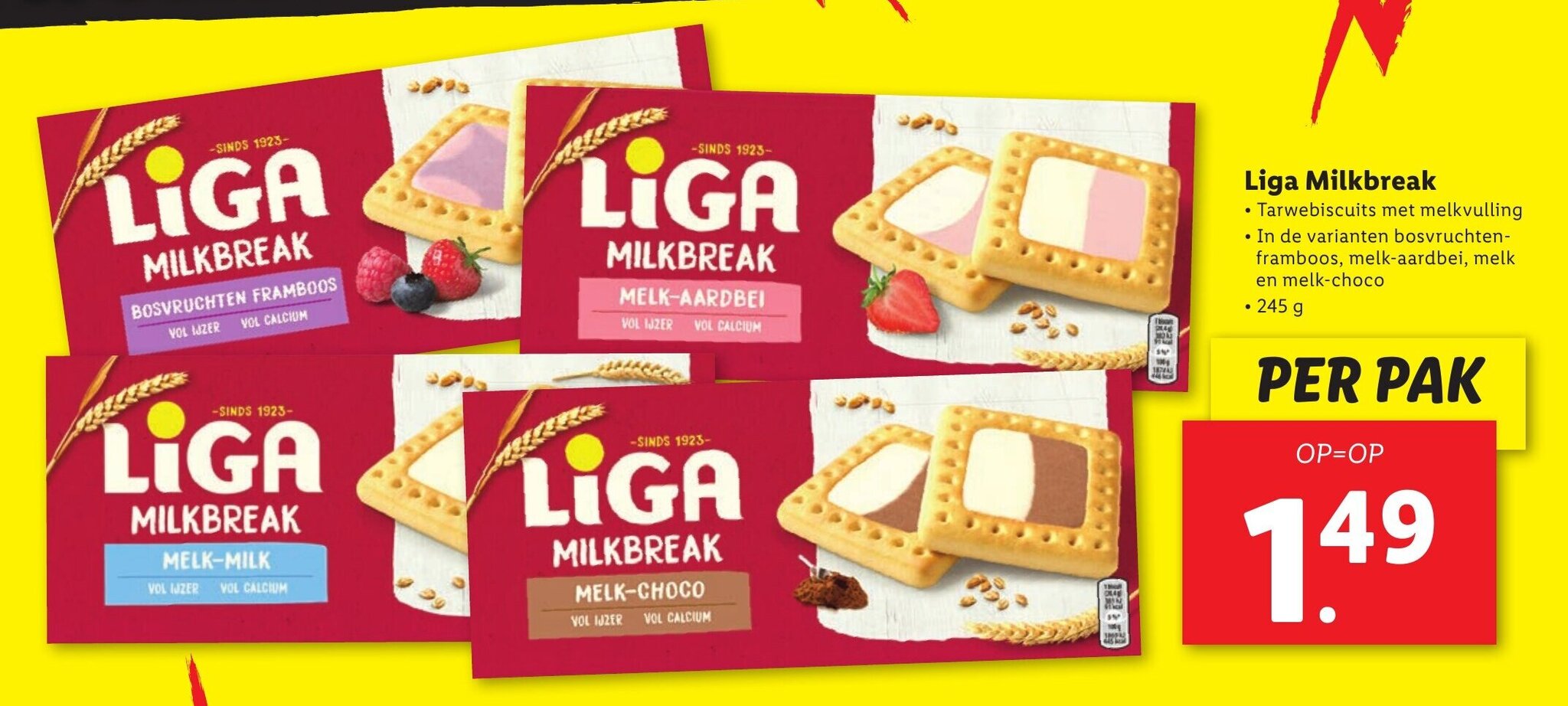 Liga milkbreak 245 g aanbieding bij Lidl