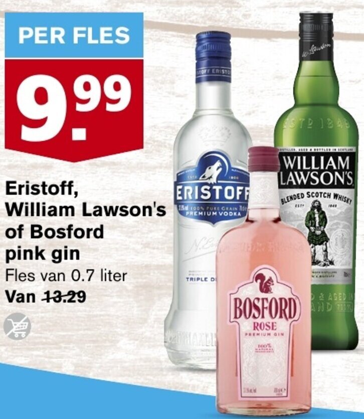 Eristoff, William Lawson's of Bosford pink gin 0.7L aanbieding bij ...