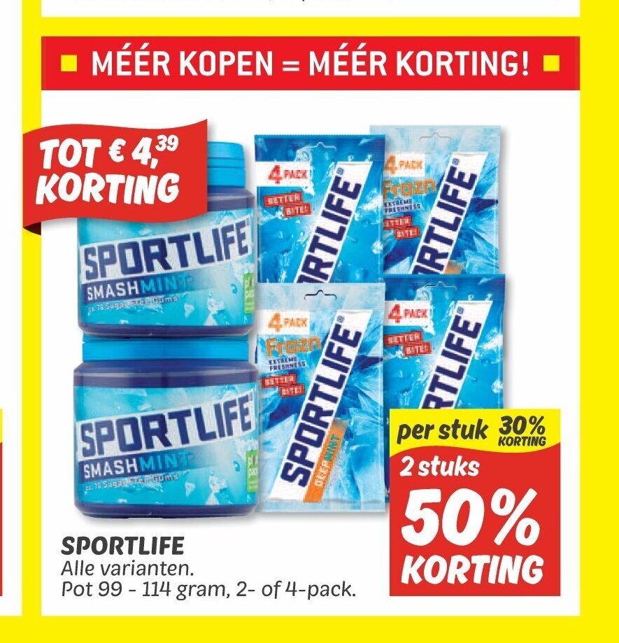 Sportlife 2 stuks aanbieding bij Dekamarkt