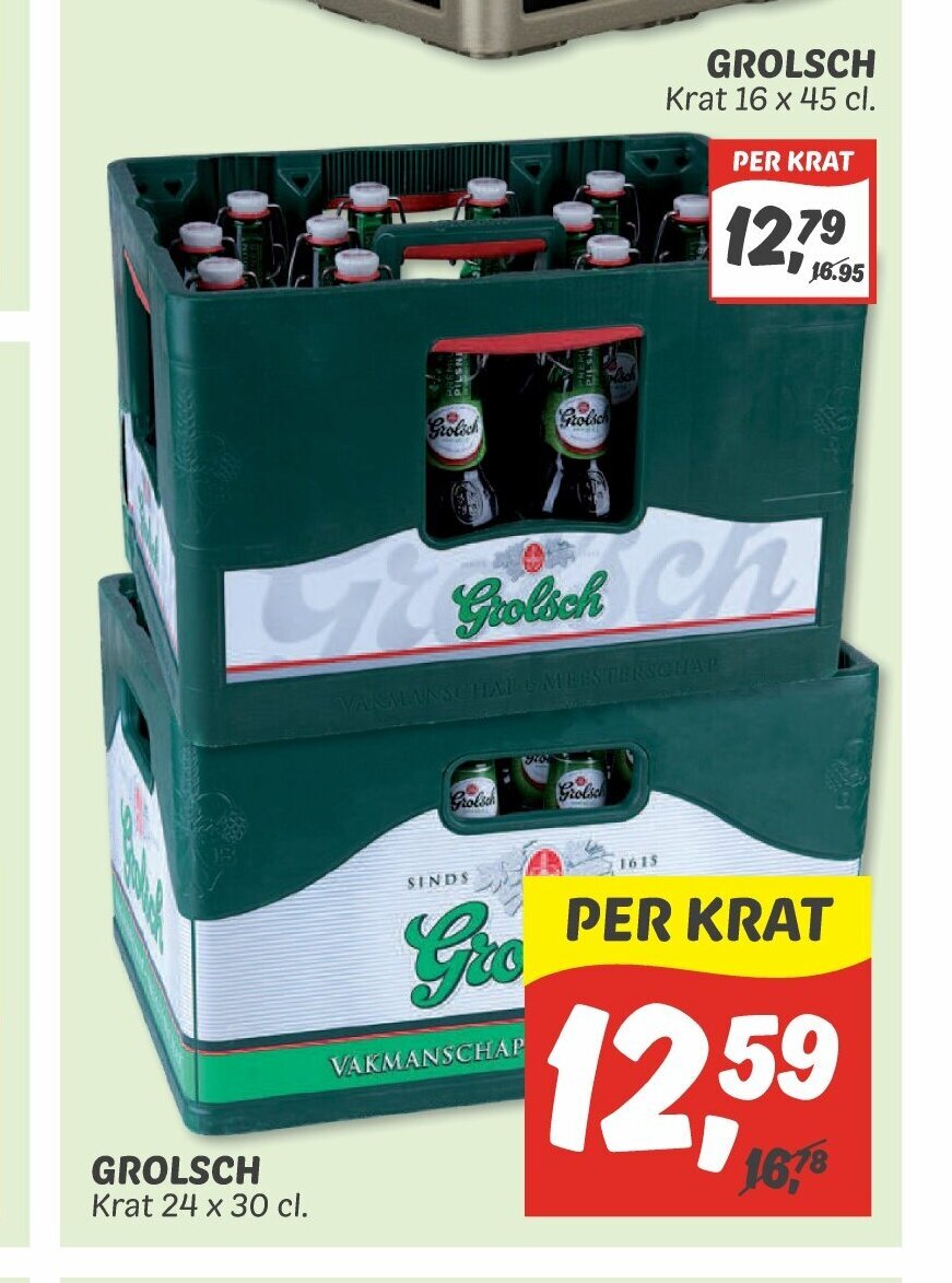 Grolsch 24 x 30 cl per krat aanbieding bij Dekamarkt