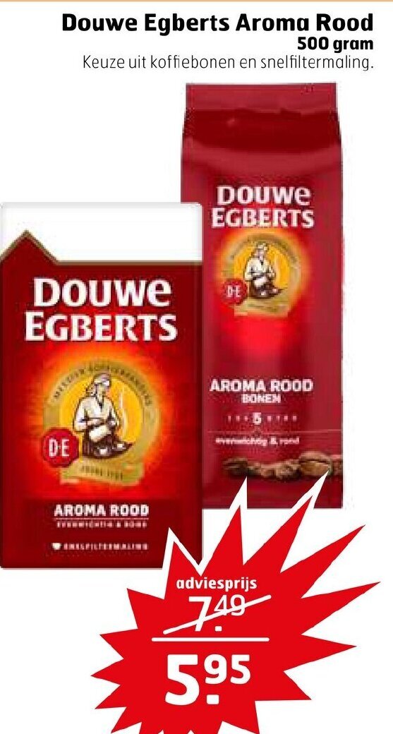 Douwe Egberts Aroma Rood 500 gram aanbieding bij Trekpleister
