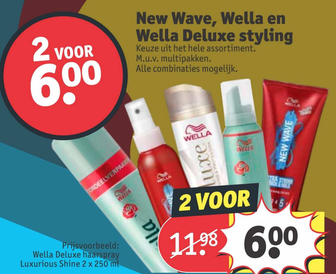 New Wave, Wella en Wella Deluxe styling aanbieding bij Kruidvat