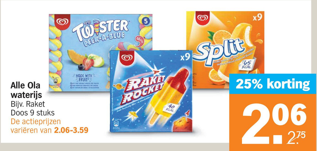 Alle ola waterijs aanbieding bij Albert Heijn