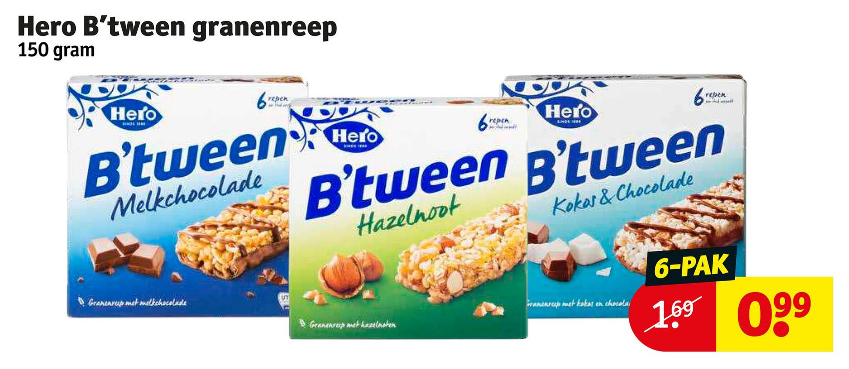 Hero b'tween granenreep 150 gram aanbieding bij Kruidvat