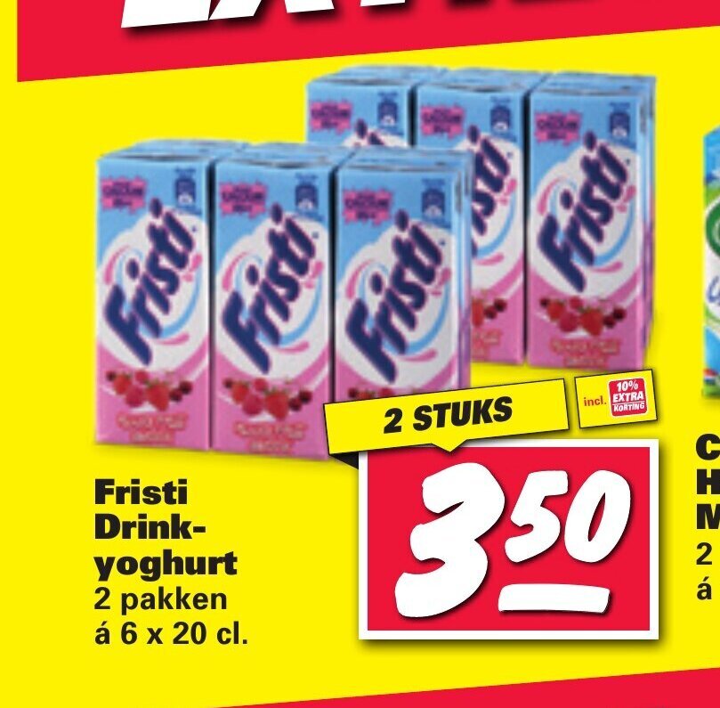 Fristi Drinkyoghurt 2 pakken a 6 x 20 cl aanbieding bij Nettorama