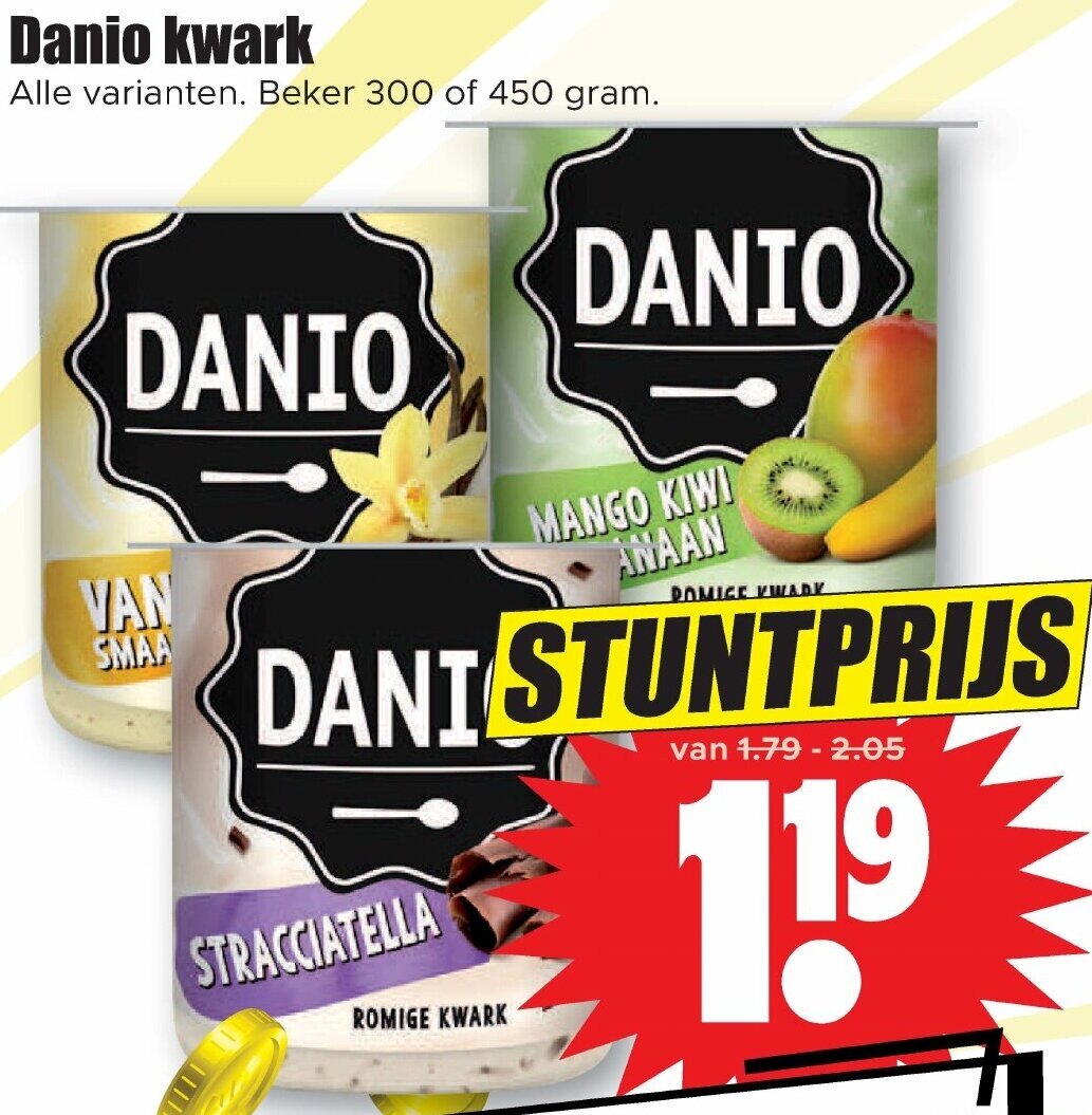 Danio kwark 300g aanbieding bij Dirk