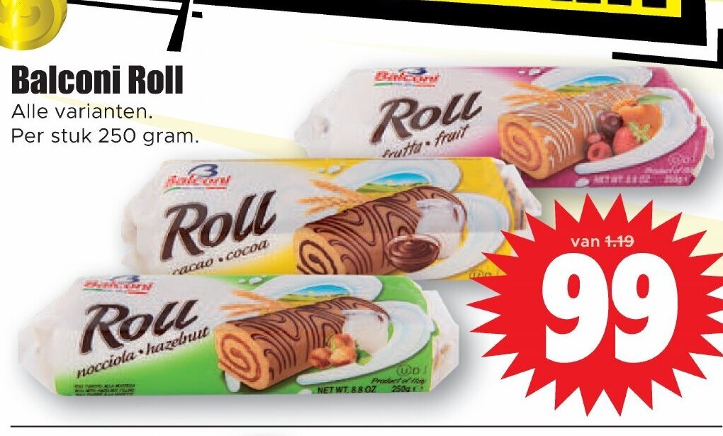 Balconi roll 250g aanbieding bij Dirk