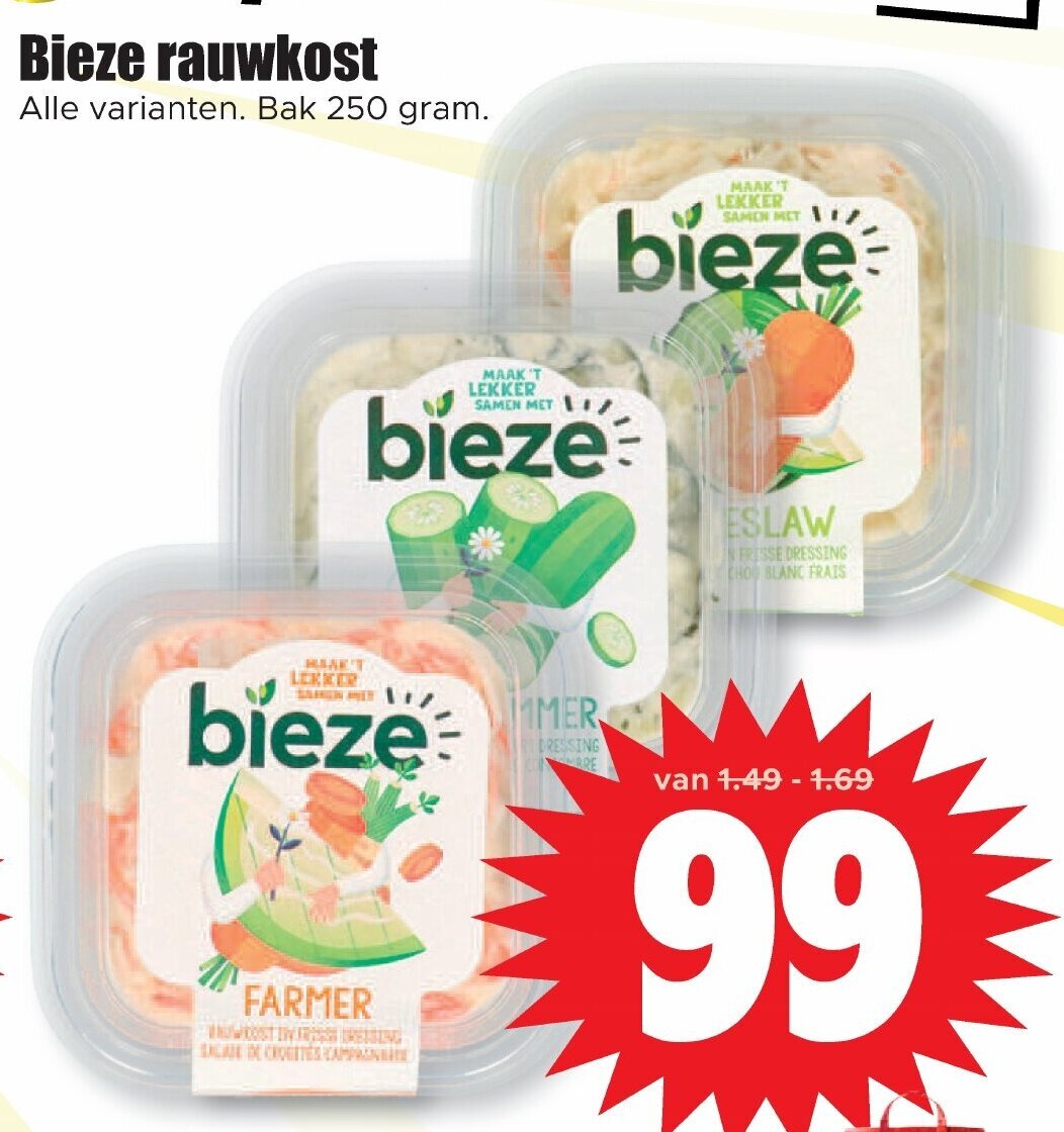 Bieze rauwkost 250g aanbieding bij Dirk