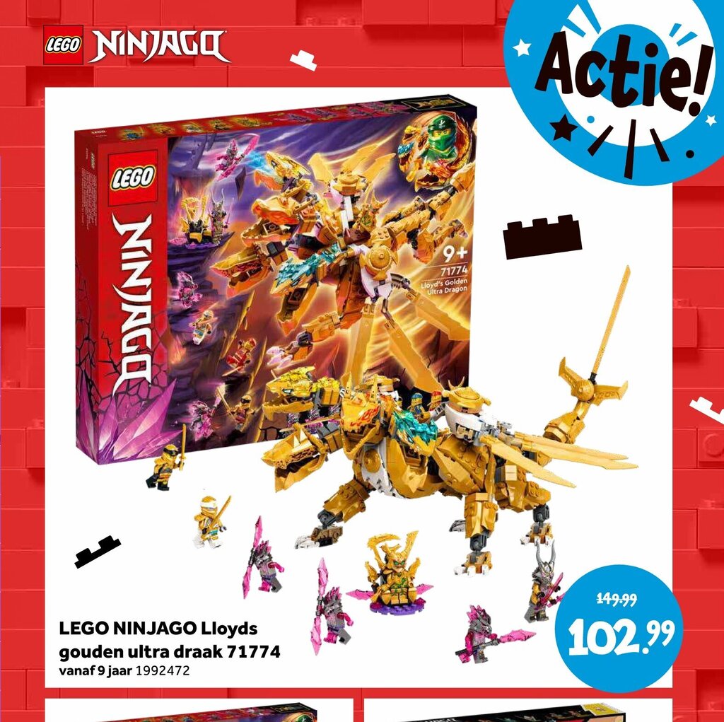 Lego Ninjago Lloyds gouden ultra draak 71774 vanaf 9 jaar aanbieding ...