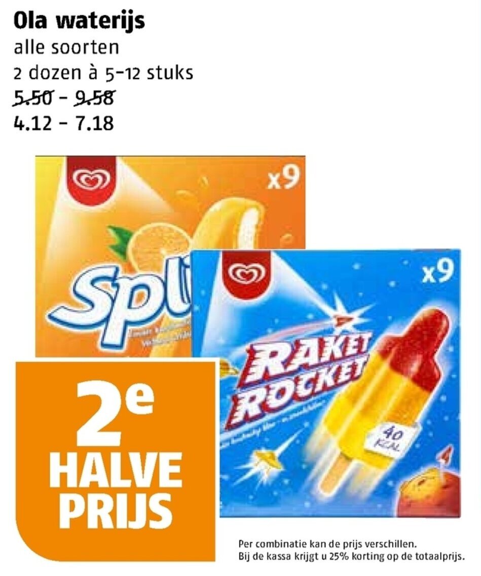 Ola waterijs aanbieding bij Poiesz