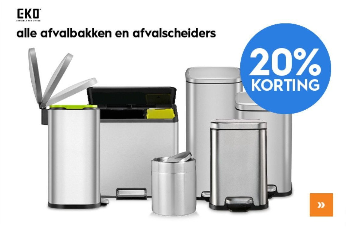 20% korting op alle eko afvalbakken en afvalscheiders aanbieding bij ...