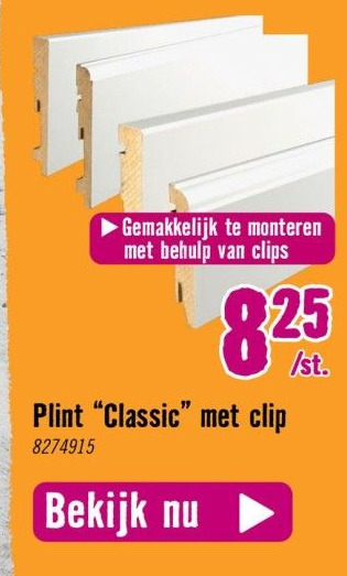 Plint "classic" met clip 8274915 aanbieding bij Hornbach