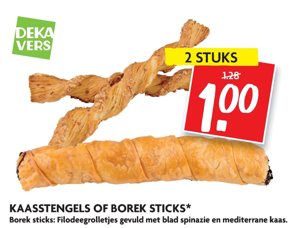 Kaasstengels Of Borek Sticks aanbieding bij Dekamarkt