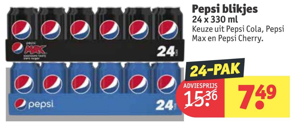 Pepsi blikjes aanbieding bij Kruidvat