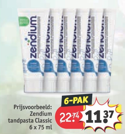 Zendium tandpasta Classic aanbieding bij Kruidvat