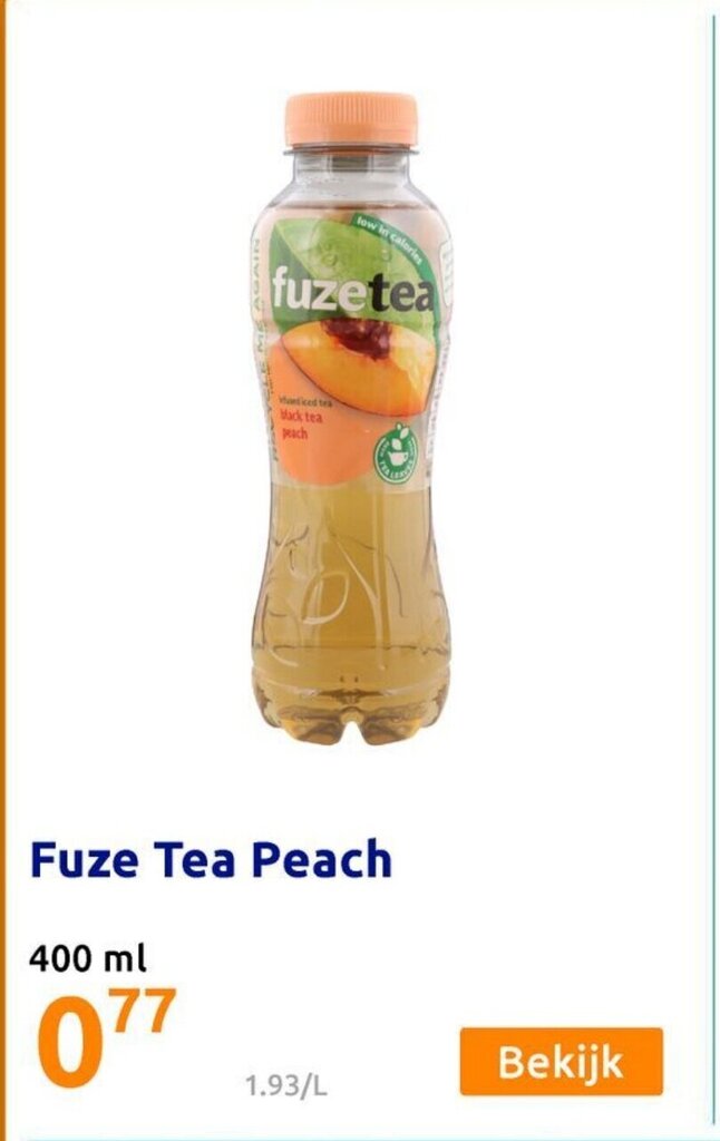 Fuze tea peach 400 ml aanbieding bij Action