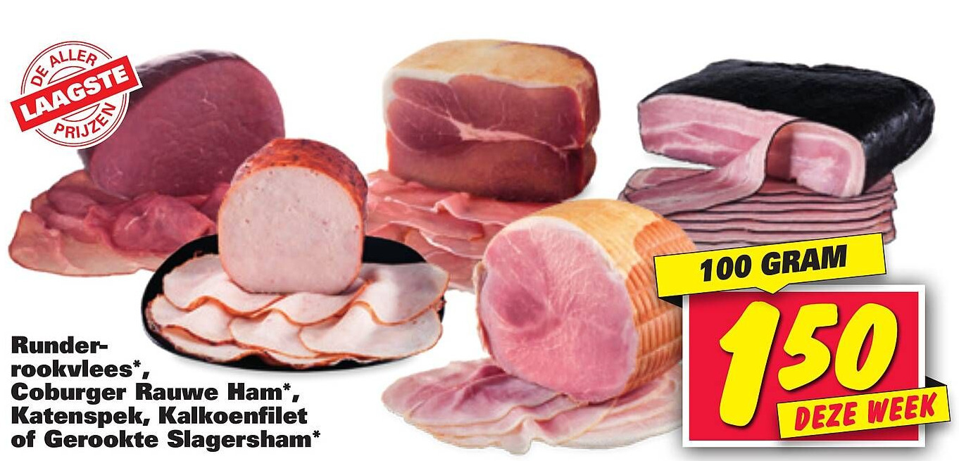 Runderrookvlees, Coburger Rauwe Ham, Katenspek, Kalkoenfilet of ...
